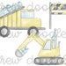 Watercolor Birthday Construction Trucks Digital Clip Art Set- Instant ...