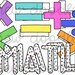 Math Doodles Digital Clip Art Set- Color and Black Line COMBO- Instant ...