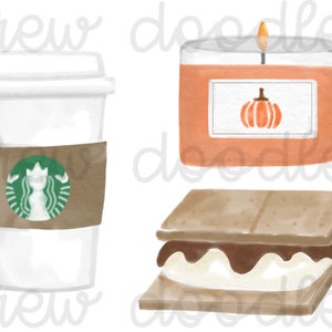 Watercolor Fall Essentials Digital Clip Art Set- Instant Download - Etsy