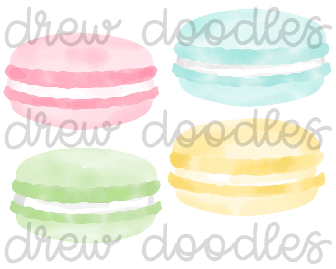Watercolor Pastel Macarons Digital Clip Art Set- Instant Download - Etsy