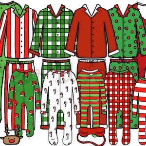 Christmas Pj's Digital Clip Art Set- Instant Download - Etsy