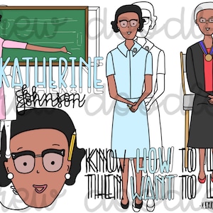 Katherine Johnson Digital Clip Art Set Color y Black Line COMBO ...