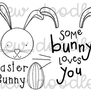 Easter Doodles Digital Clip Art Set Black Line Version Instant Download ...