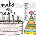 Birthday Doodles Digital Clip Art Set- Color and Black Line COMBO ...