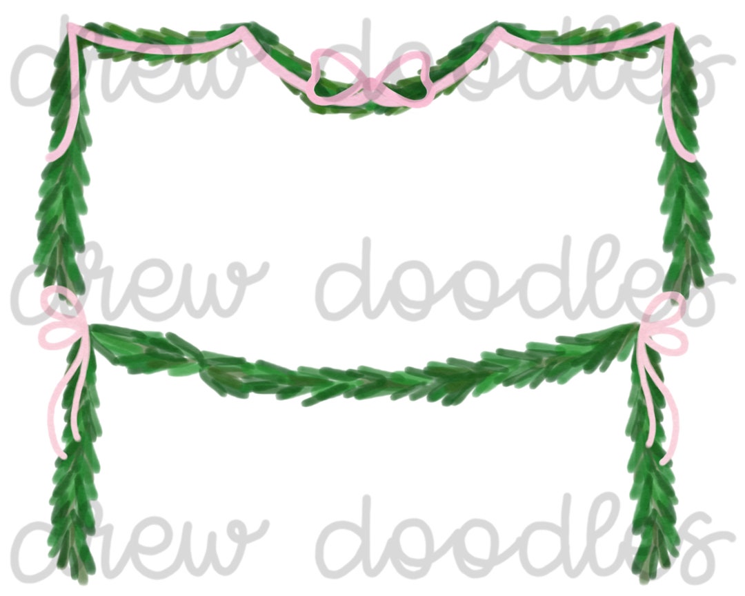 Watercolor Light Pink Ribbon Garlands- Digital Clip Art Set- Instant ...