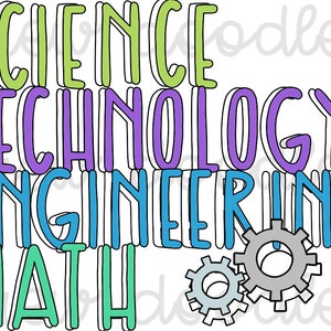 STEM Doodles Digital Clip Art Set- Color and Black Line COMBO- Instant ...