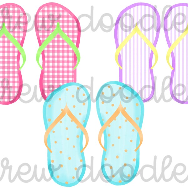 Flip Flops Clipart - Etsy