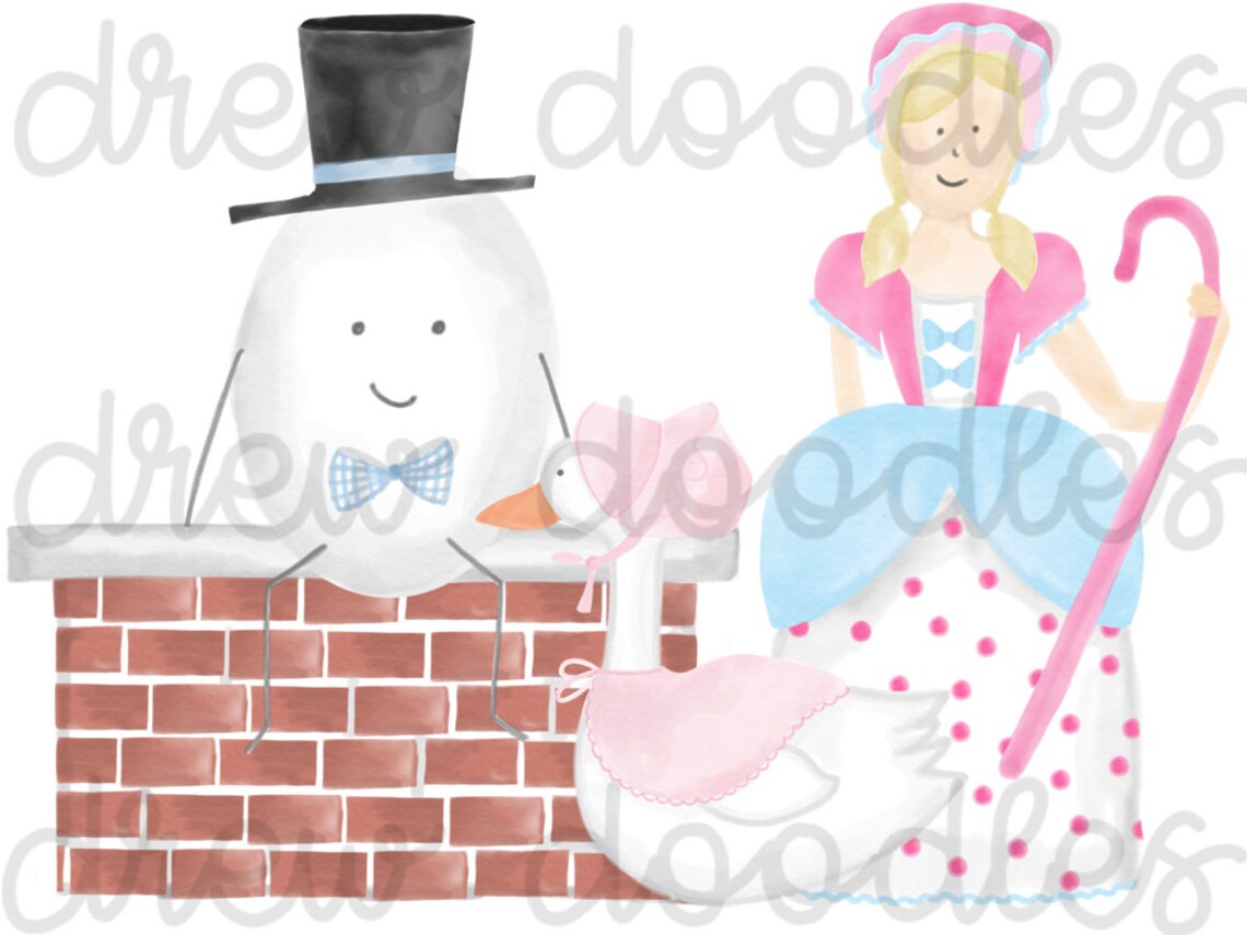 Watercolor Nursery Rhymes Digital Clip Art Set- Instant Download - Etsy