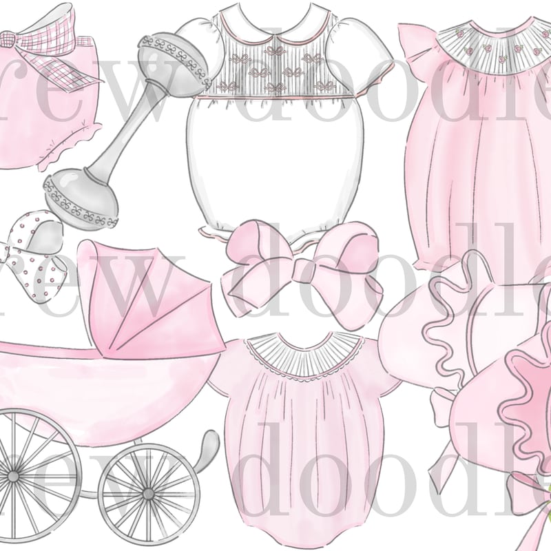 Baby Girl Clip Art - Etsy