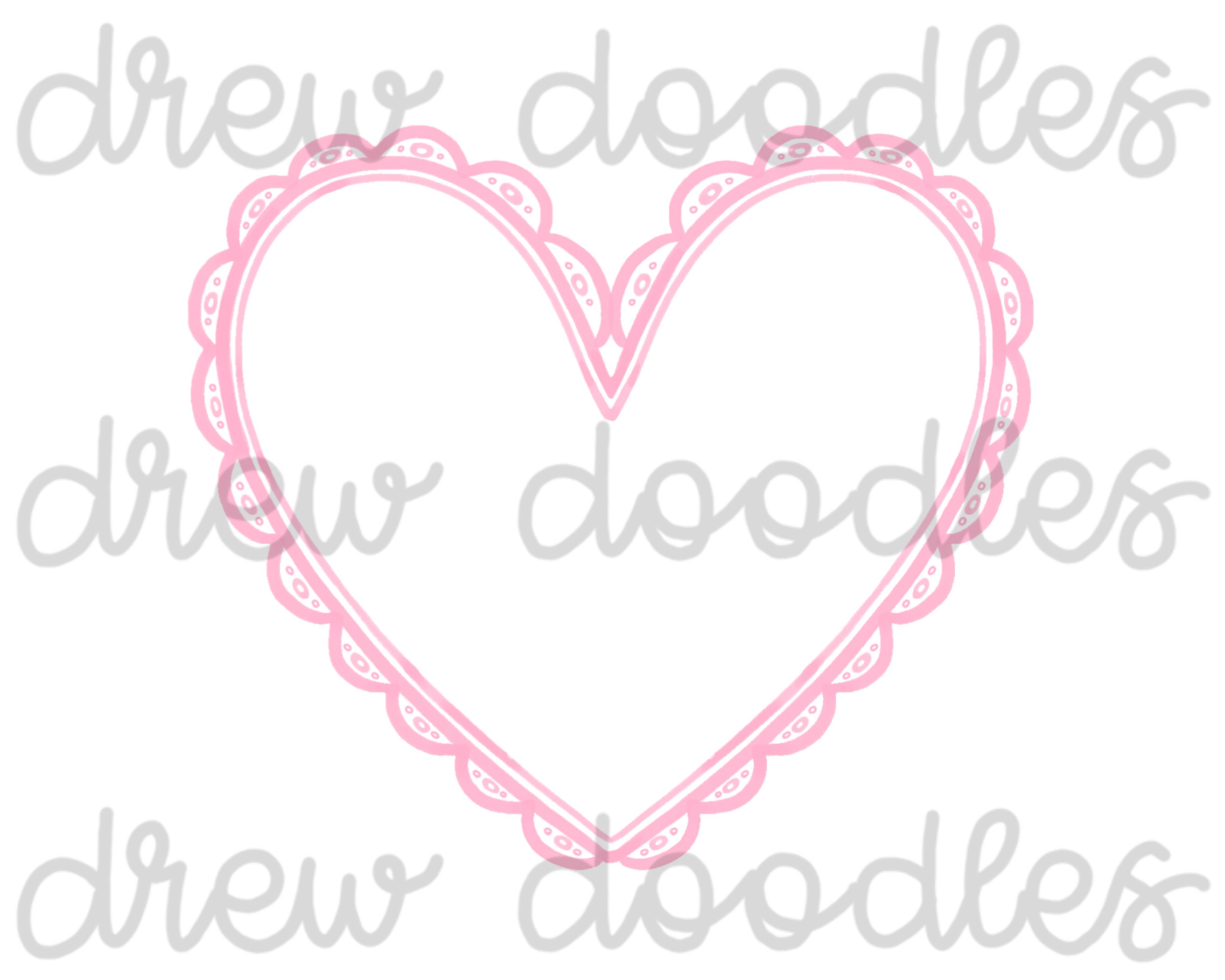 Watercolor Valentine Hearts Clip Art: Pink Eyelet Lace (digital ...