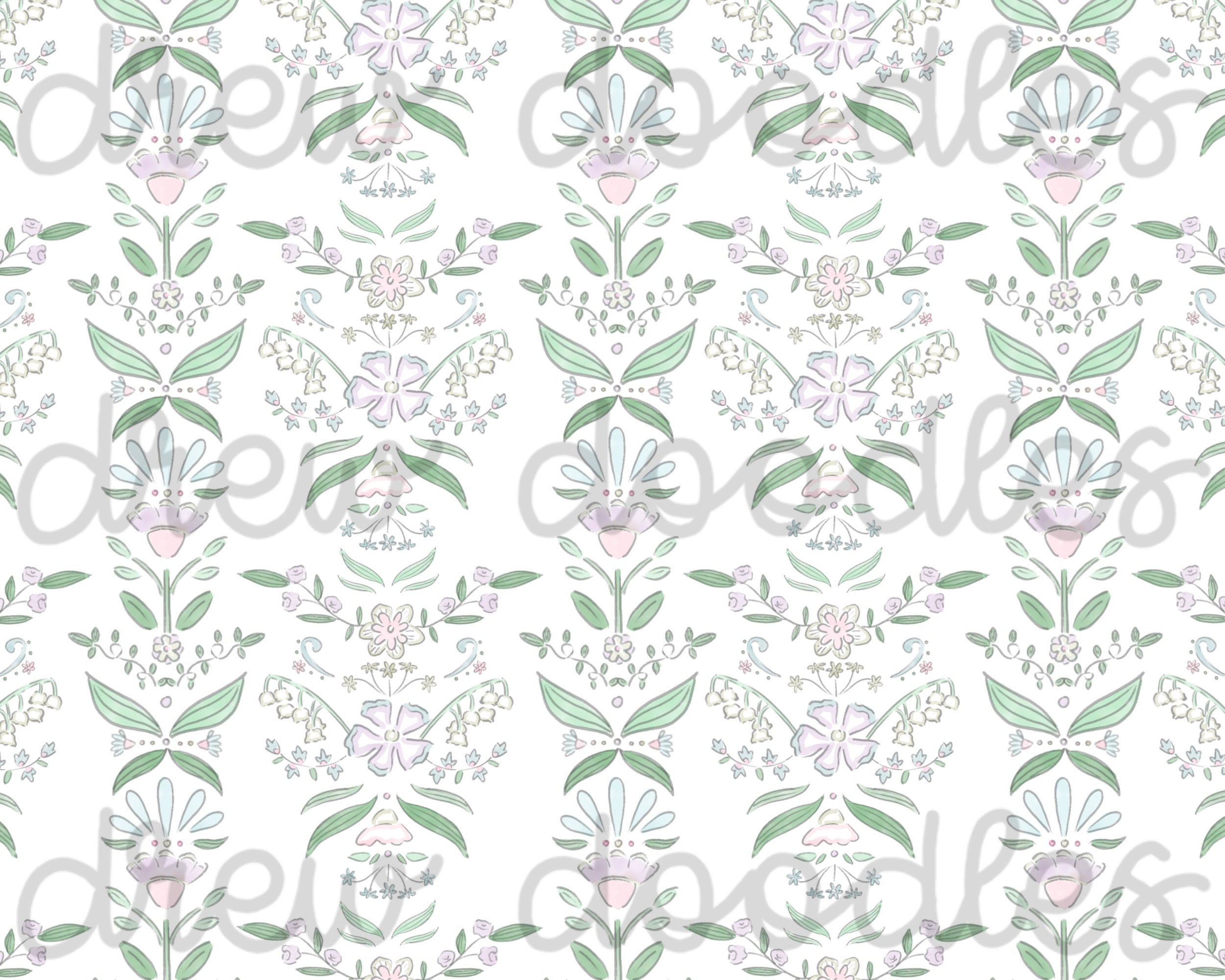 Watercolor Pastel Floral Print Pattern Digital Papers - Etsy