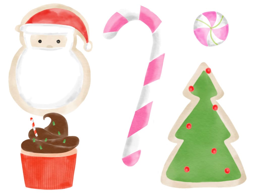 Watercolor Christmas Sweets Digital Clip Art Set Instant | Etsy
