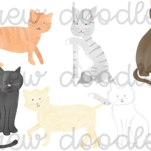 Watercolor Party Dogs Digital Clip Art Set Instant Download | Etsy