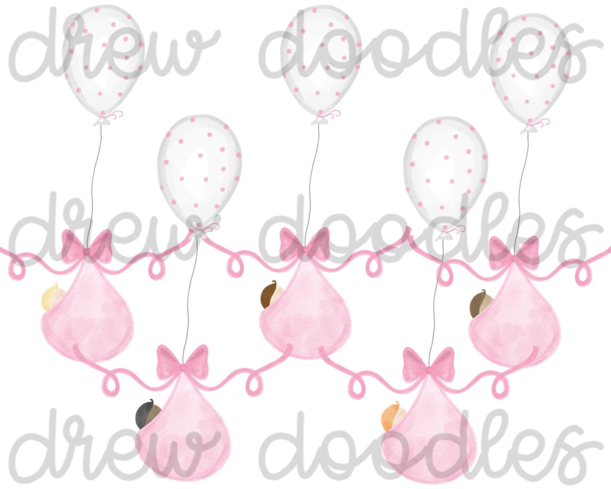 Craft Supplies & Tools Paper, Party & Kids Watercolor Pink Baby Girl ...