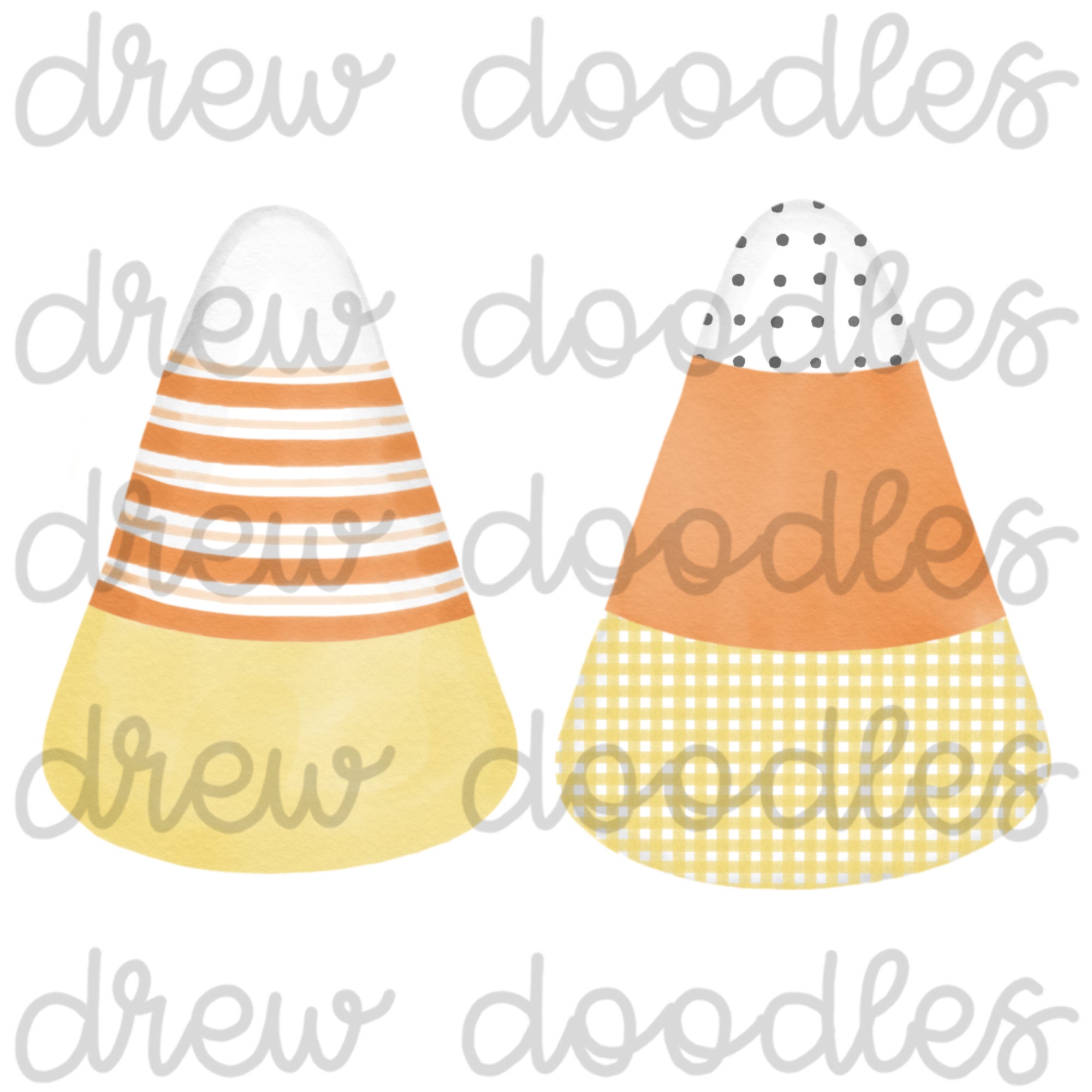 Watercolor Candy Corn Digital Clip Art Set Instant Download | Etsy