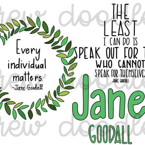 Jane Goodall Digital Clip Art Set- Instant Download - Etsy