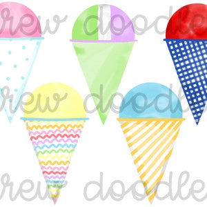 Watercolor Snow Cones- Digital Clip Art Set- Instant Download - Etsy