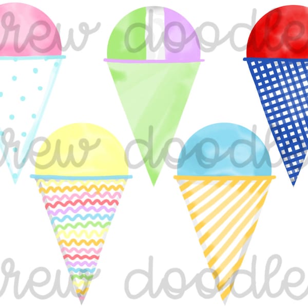 Snow Cone Clipart - Etsy