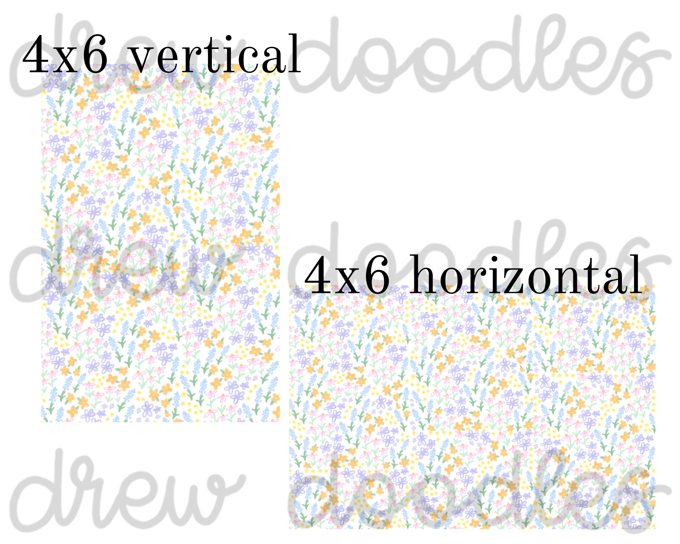 Watercolor Pastel Floral Print Digital Papers Backgrounds 4x6 - Etsy