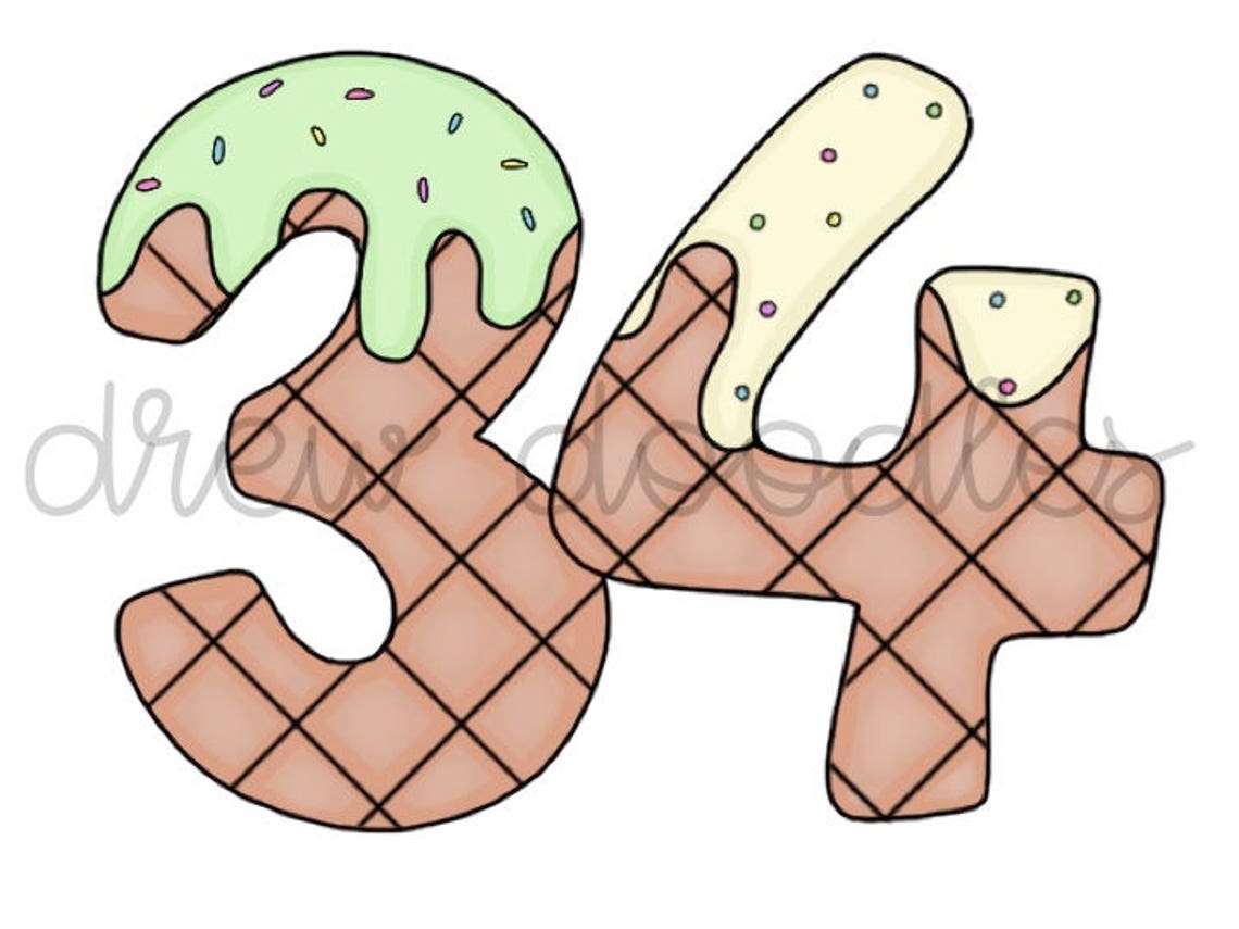 Ice Cream Numbers Digital Clip Art Set Instant Download | Etsy