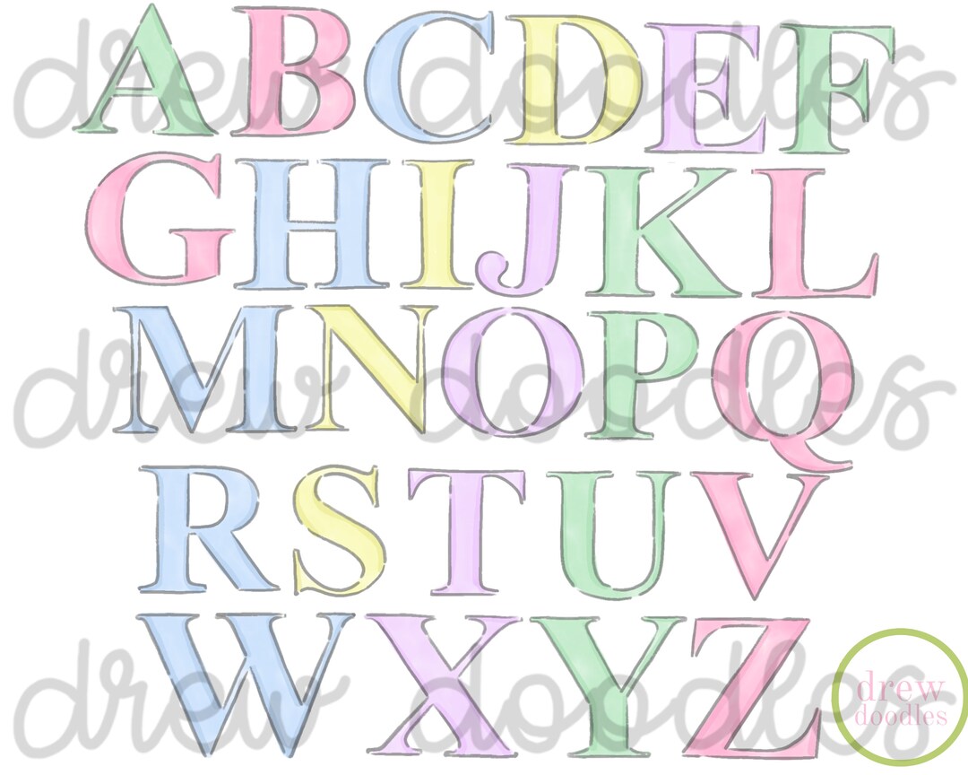 Watercolor Pastel Alphabet Digital Clip Art Set- Instant Download - Etsy