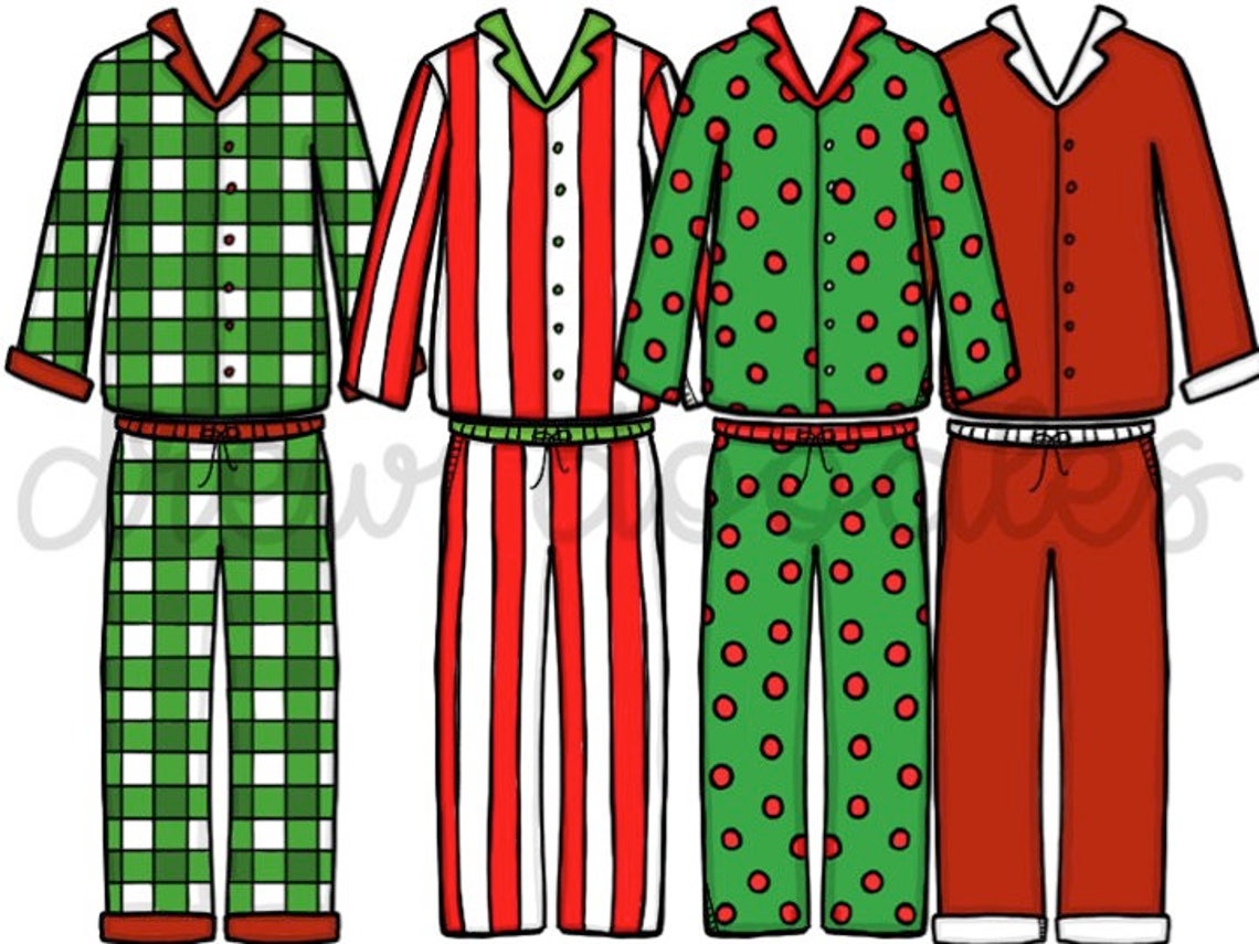 Christmas Pj's Digital Clip Art Set Instant Download | Etsy