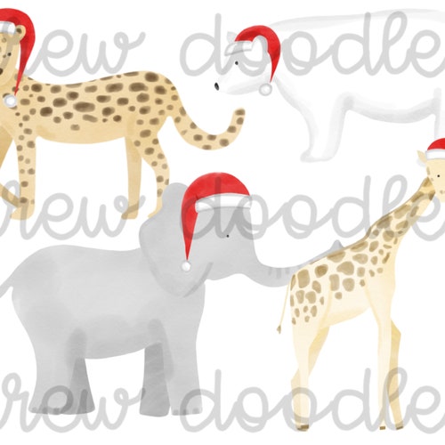 Watercolor Christmas Dogs Digital Clip Art Set Instant - Etsy