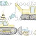 Watercolor Birthday Construction Trucks Digital Clip Art Set- Instant ...