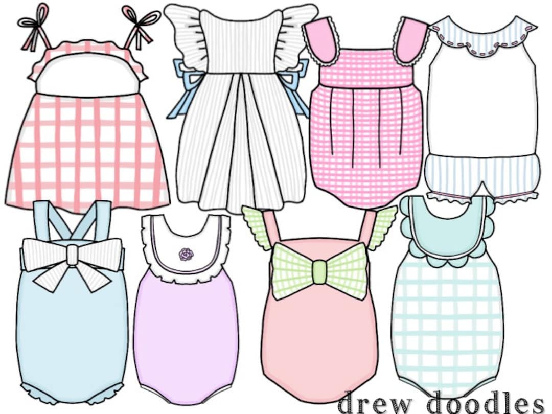 Girls' Dresses Digital Clip Art Set- Instant Download - Etsy