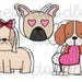 Valentine's Day Dogs Digital Clip Art Set Color and Black Line COMBO ...