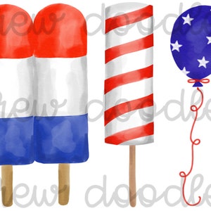 Watercolor Red White and Blue Digital Clip Art Set- Instant Download - Etsy