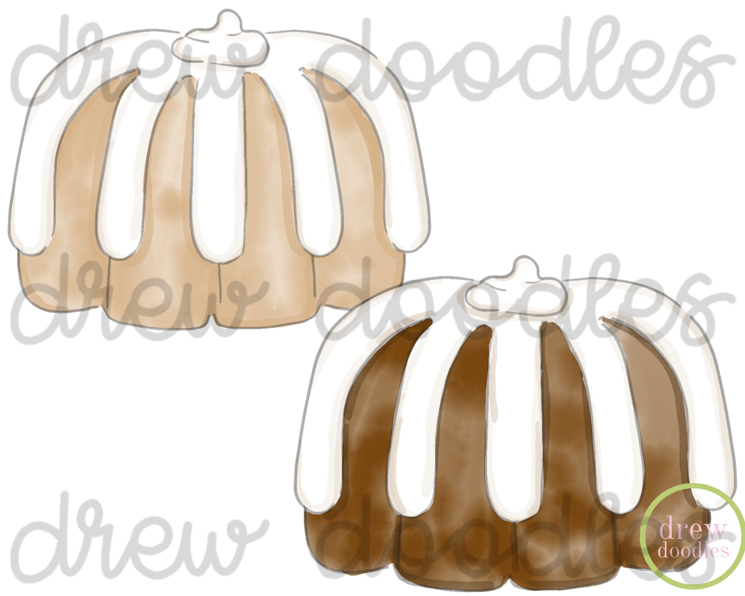 Watercolor Bundt Cakes Digital Clip Art Set- Instant Download - Etsy
