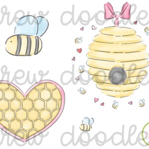 Watercolor Valentine's Day Bee Mine Digital Clip Art Set- Instant ...