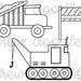 Black Outline Construction Trucks Digital Clip Art Set- Instant ...