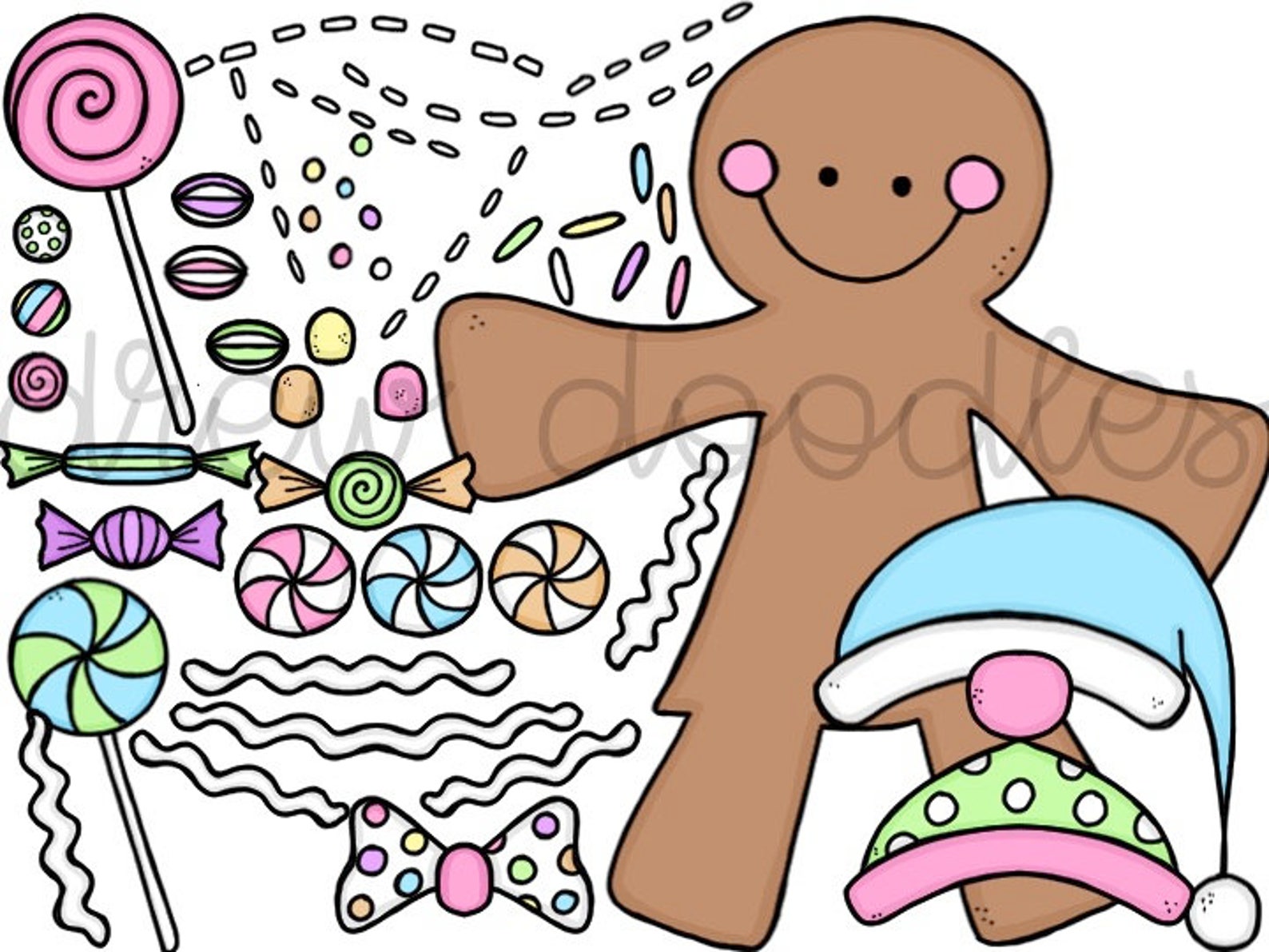 Build a Gingerbread Girl Digital Clip Art Set Instant | Etsy