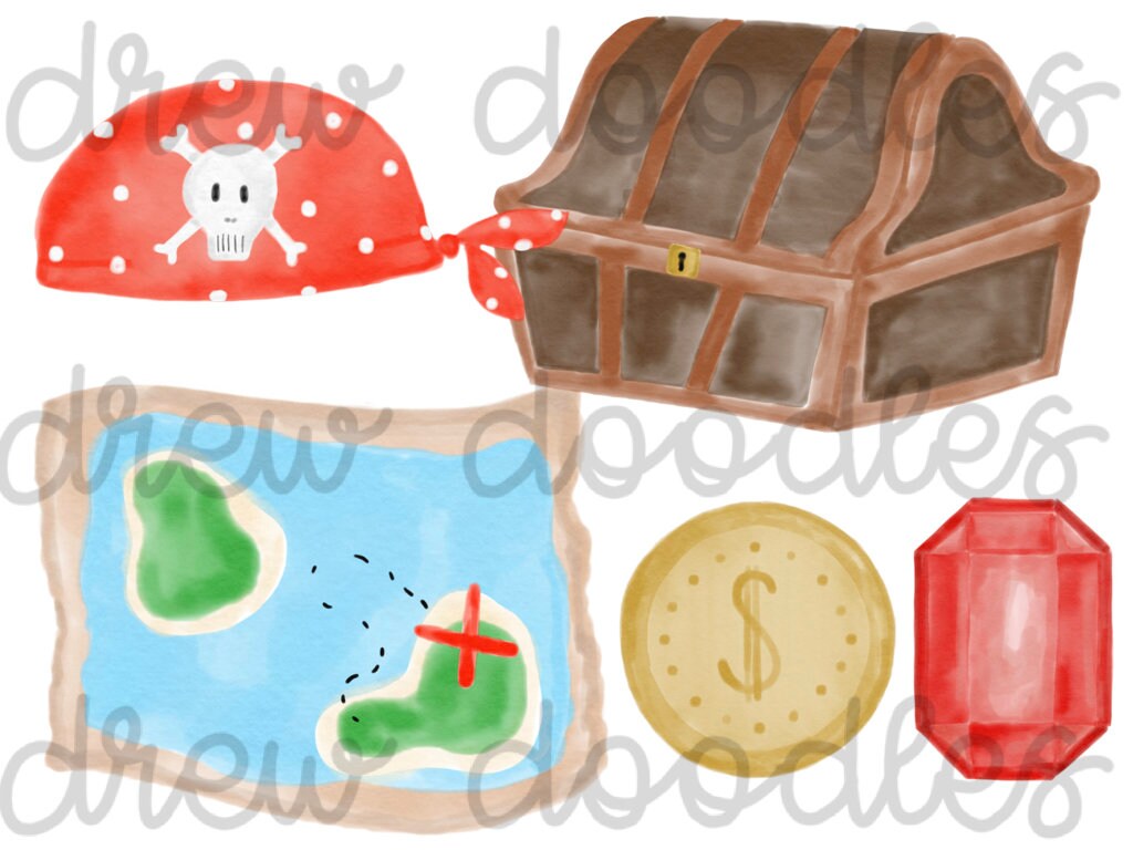 Watercolor Pirates Digital Clip Art Set- Instant Download - Etsy