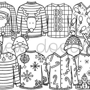 Tacky Christmas Sweater Digital Clip Art Set- Instant Download - Etsy