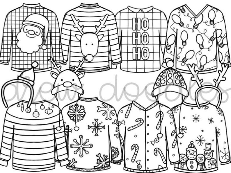 Tacky Christmas Sweater Digital Clip Art Set Instant Download - Etsy
