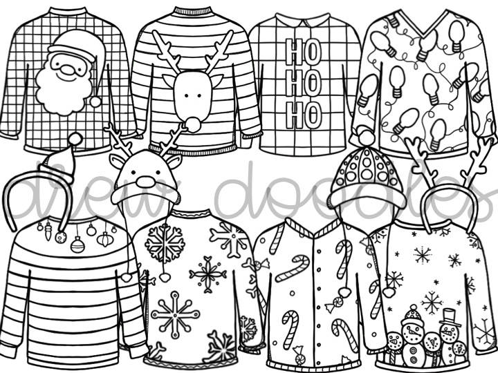 Tacky Christmas Sweater Digital Clip Art Set Instant Download - Etsy