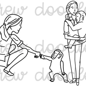 Jane Goodall Digital Clip Art Set- Black Line Version- Instant Download ...
