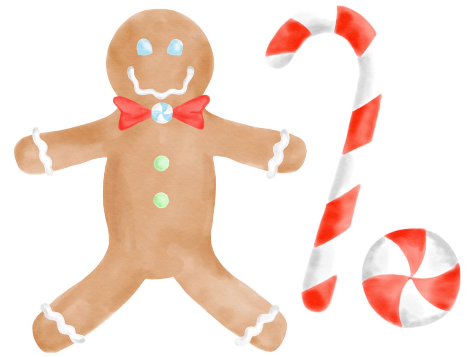 Watercolor Christmas Sweets Digital Clip Art Set Instant | Etsy