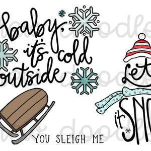 Snow Doodles Digital Clip Art Set- Instant Download - Etsy