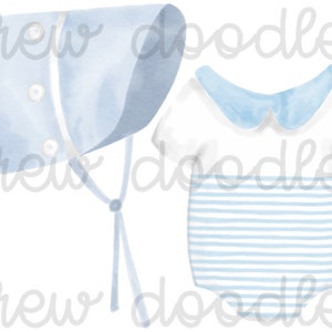 Watercolor Baby Boy Bonnets Digital Clip Art Set- Instant Download - Etsy