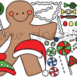 Build a Gingerbread Man Digital Clip Art Set Instant Download - Etsy