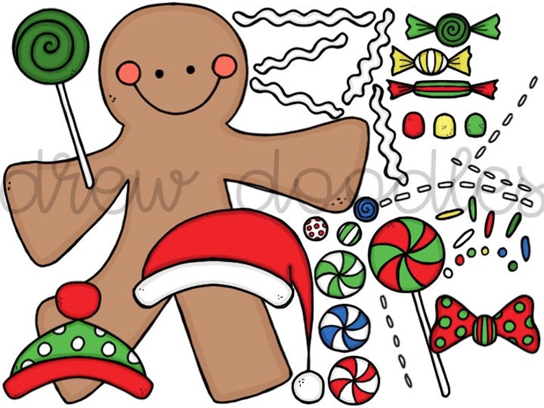 Build a Gingerbread Man Digital Clip Art Set Instant Download - Etsy