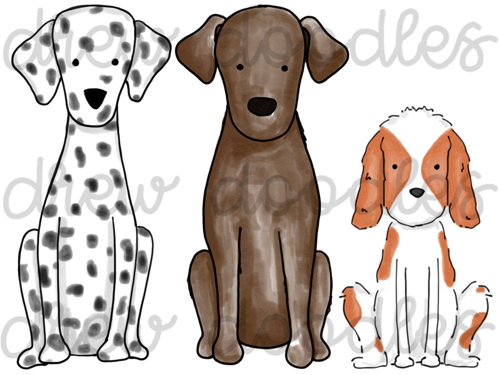 Watercolor Dogs Digital Clip Art Set Instant Download - Etsy