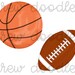 Watercolor Sports- Football, Baseball, Soccer, and Basketball- Digital ...