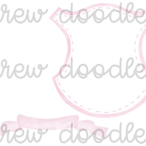 Watercolor Light Pink Bow Crest Banner Frame- Digital Clip Art Set ...