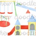 Watercolor School Playground Digital Clip Art Set- Instant Download - Etsy