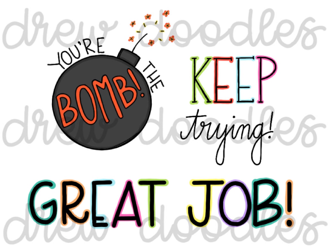 Positive Messages Doodles Digital Clip Art Set Instant - Etsy